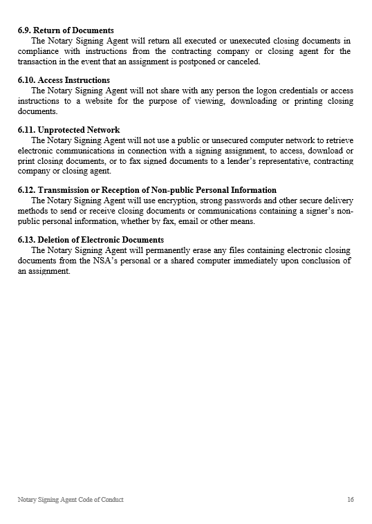 THURSDAY THINK TANK - Notary Signing Agent Code of Professional Responsibility Guiding Principle ...